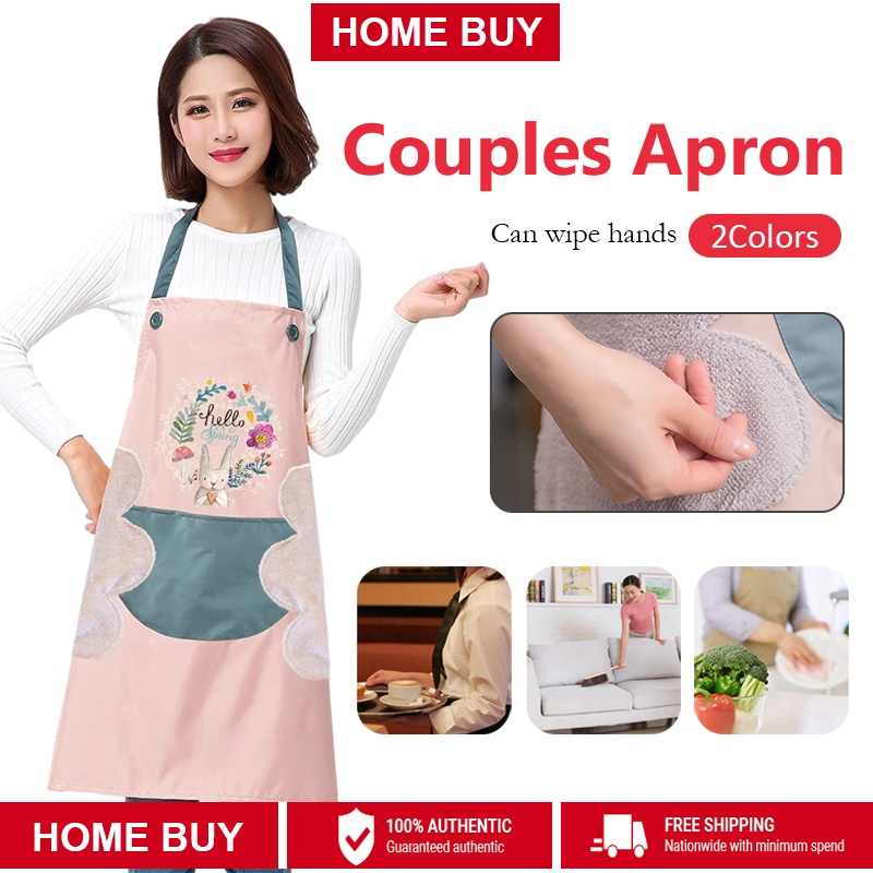 Kitchen Apron Wipeable Waterproof Oil-Proof Pinafore Dress Cooking BBQ ...