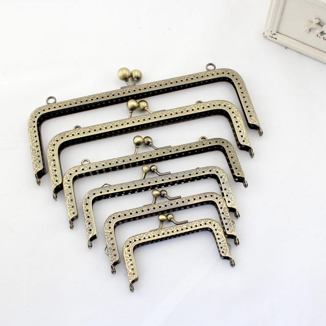 Sew-in Patterned|Antique Bronze|Rectangular Purse Frame|Gamaguchi bag ...