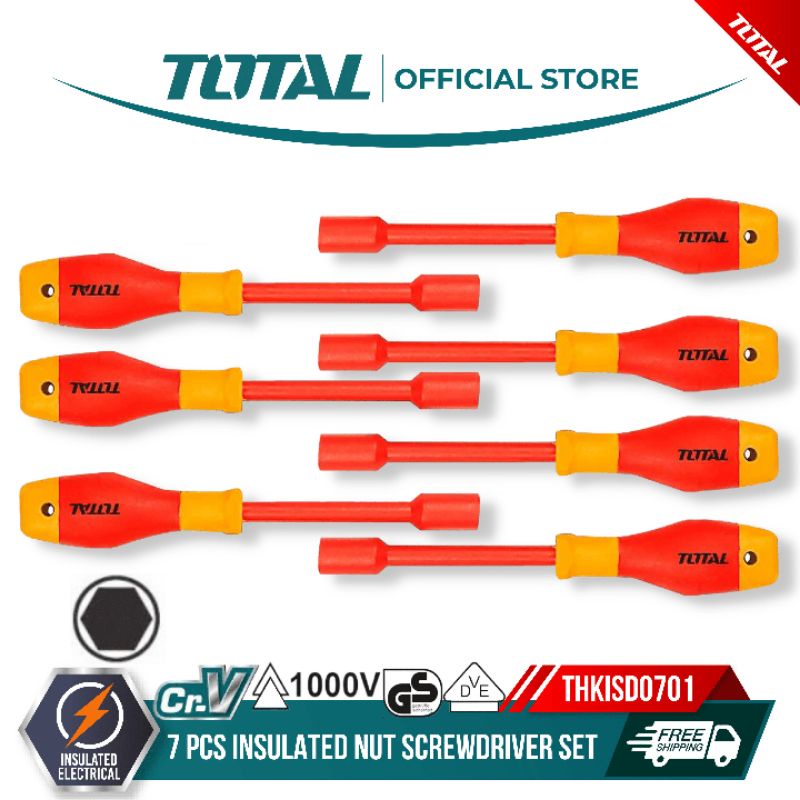 Total Insulated Nut Screwdriver Set (7 Pcs) THKISD0701 | Shopee Malaysia