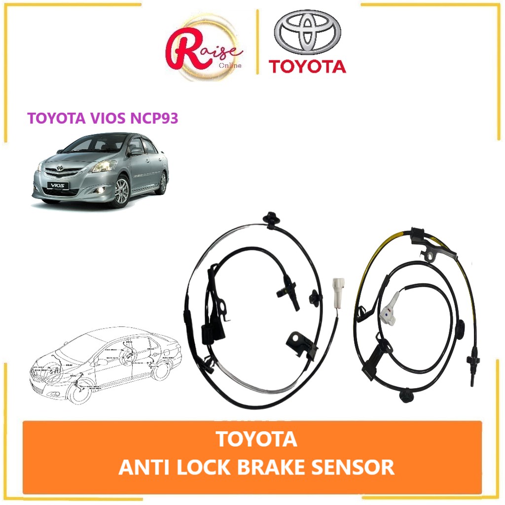 TOYOTA VIOS NCP93 2008-12 FRONT REAR ABS WHEEL SPEED SENSOR MADE IN ...