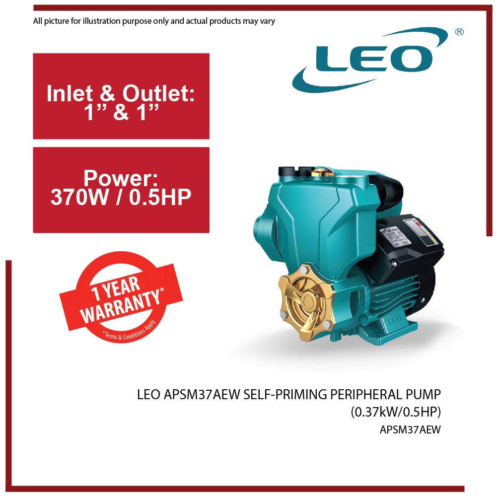 LEO APSM37AEW SELF-PRIMING PERIPHERAL PUMP (0.37kW/0.5HP) | Shopee Malaysia