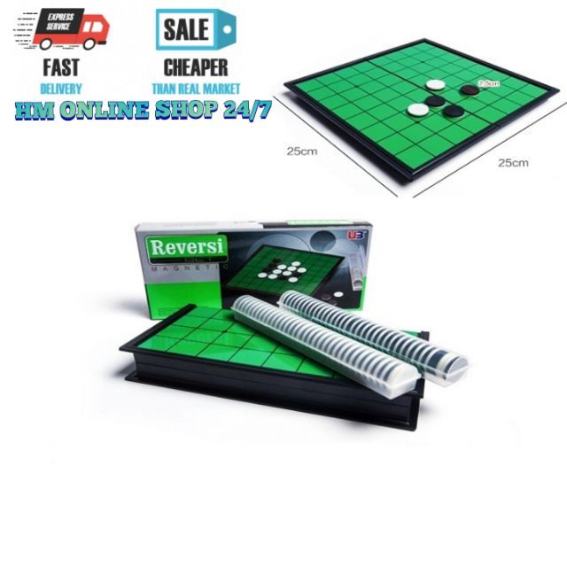 🇲🇾 Reversi Game Set with Magnetic Folding Board 10 X 10 Inches | Shopee ...