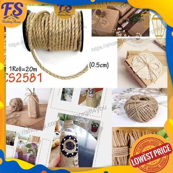 Tali guni / Tali Rami/ Hemp rope/ Tali jut/ Tali Halus Kuat/ High ...