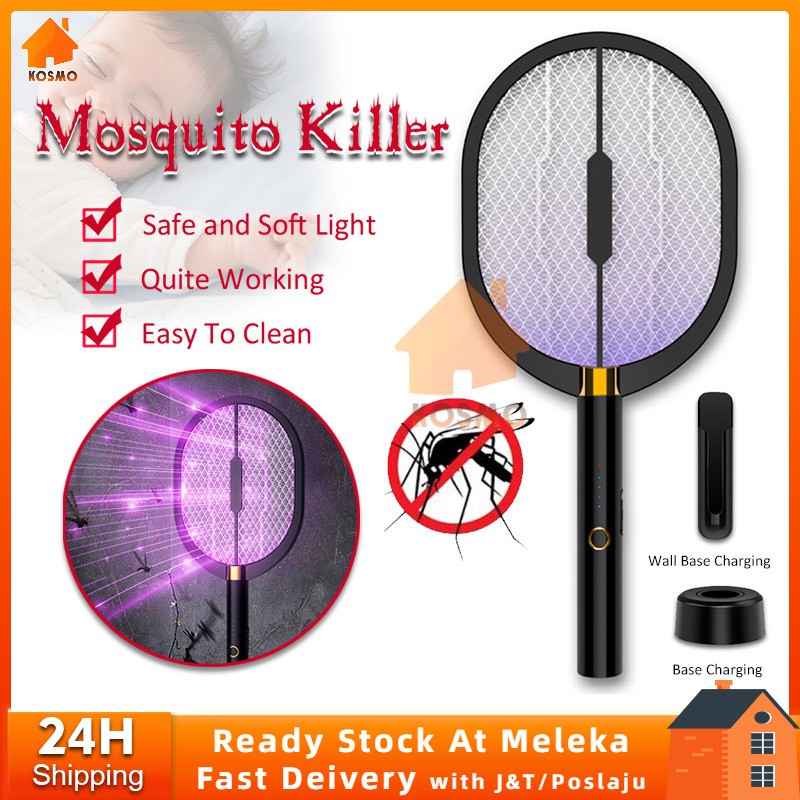 3 in1 Electric Mosquito Racket Rechargeable Mosquito Killer Swatter ...