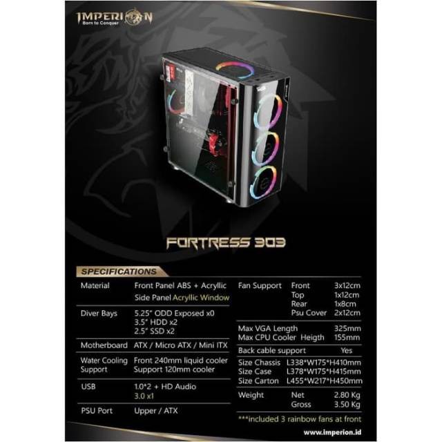 Imperion FORTRESS 303 GAMING Case | Shopee Malaysia