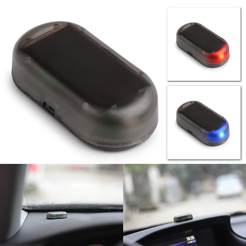 Car Solar Power Simulated Dummy Alarm Warning Anti-Theft Flashing LED ...