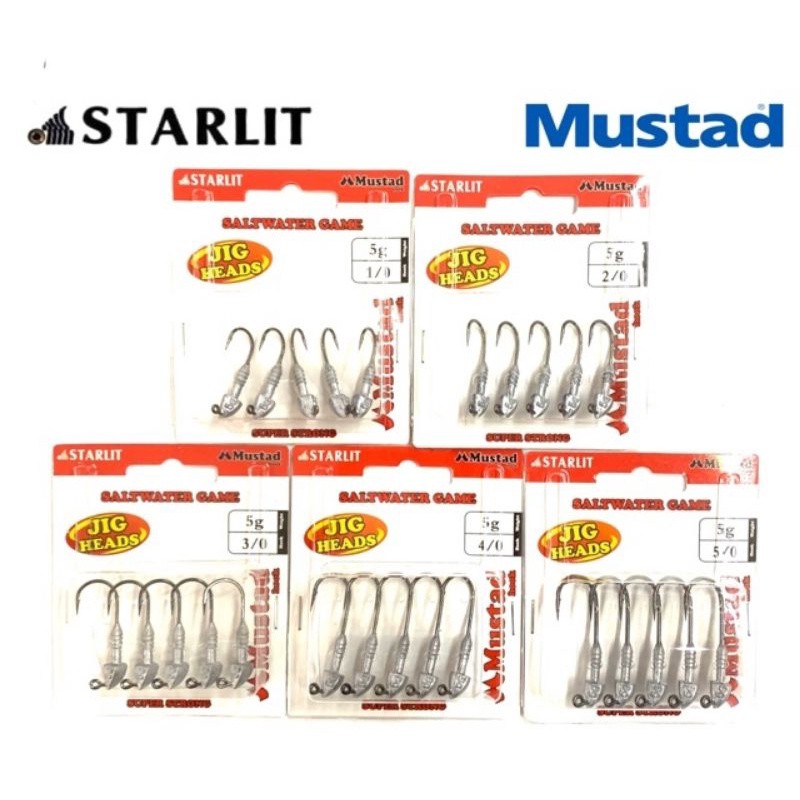 STARLIT Jig Heads 5g/7g/10g With 🔥Mustad Hook🔥 | Shopee Malaysia