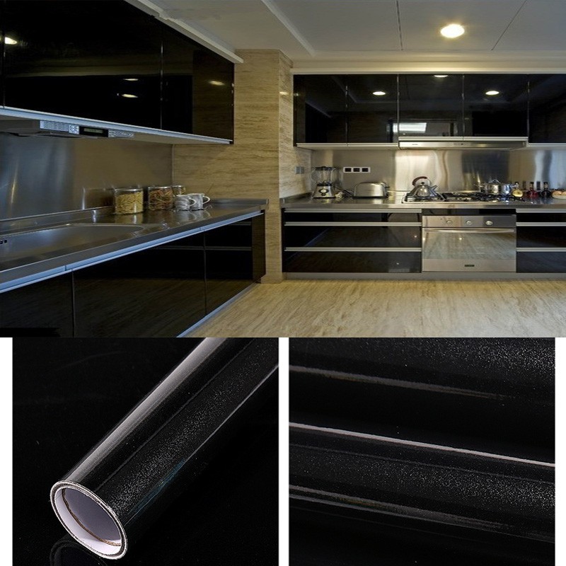 100cmx60cm Waterproof Self adhesive Glossy Kitchen Cabinet Wallpaper ...