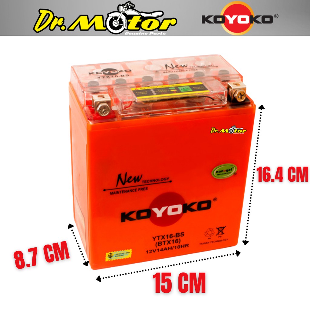 KOYOKO GEL G2 LED BATTERY BATERI MOTOR BATTERI YB3L YB4L YB5L YTZ5 YTZ6 ...