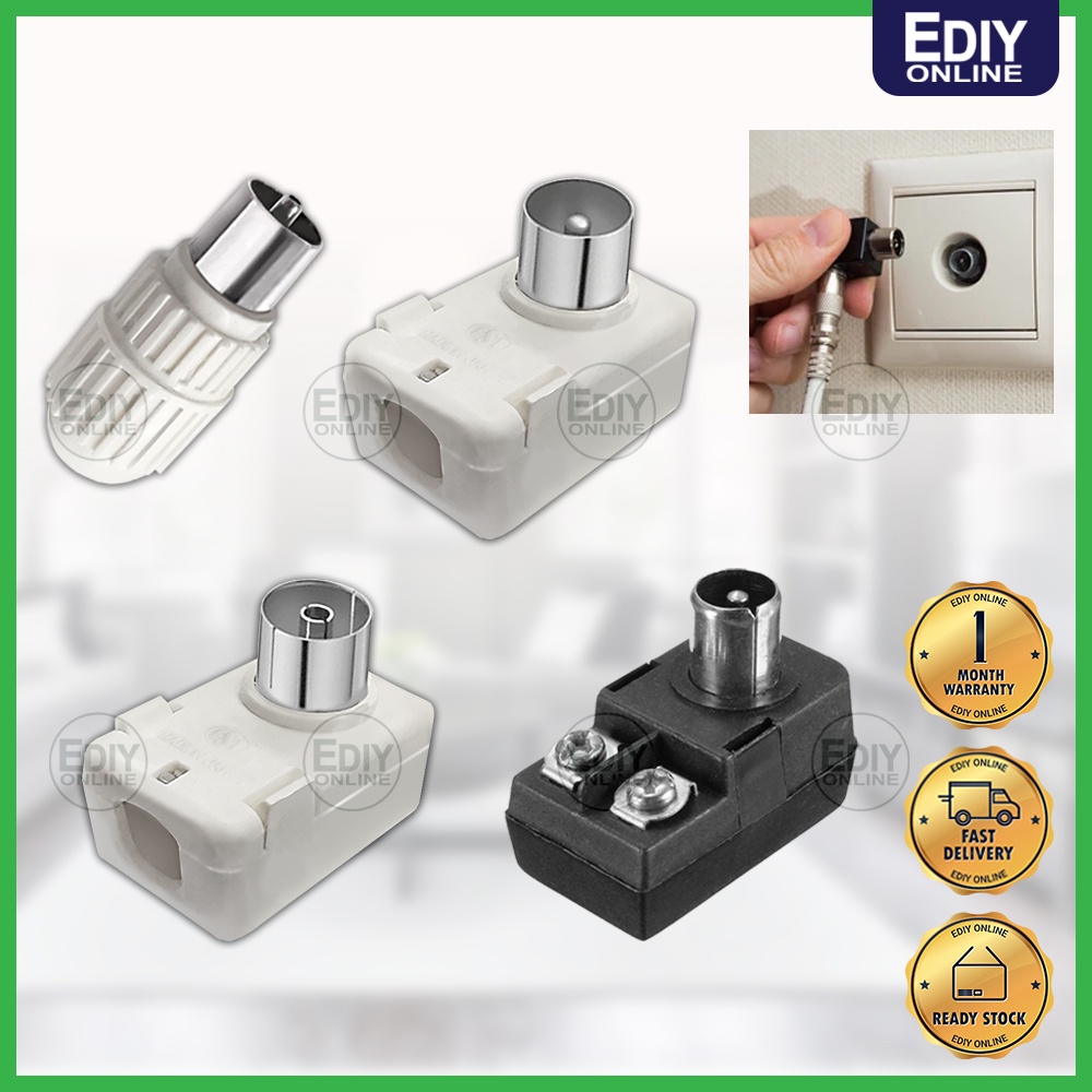 【NEW】 EST MATCHING TRUN 75 ohm TV PLUG SOCKET CONNECTOR RF ANTENNA WITH SCREW END RG58 RG59 RG6 ...