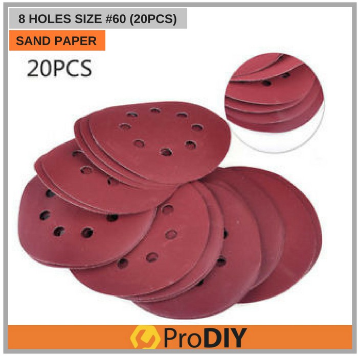 20Pcs 60 125mm 5 Inch Meshes 60# Wood Self-adhesive Velcro Flocking ...