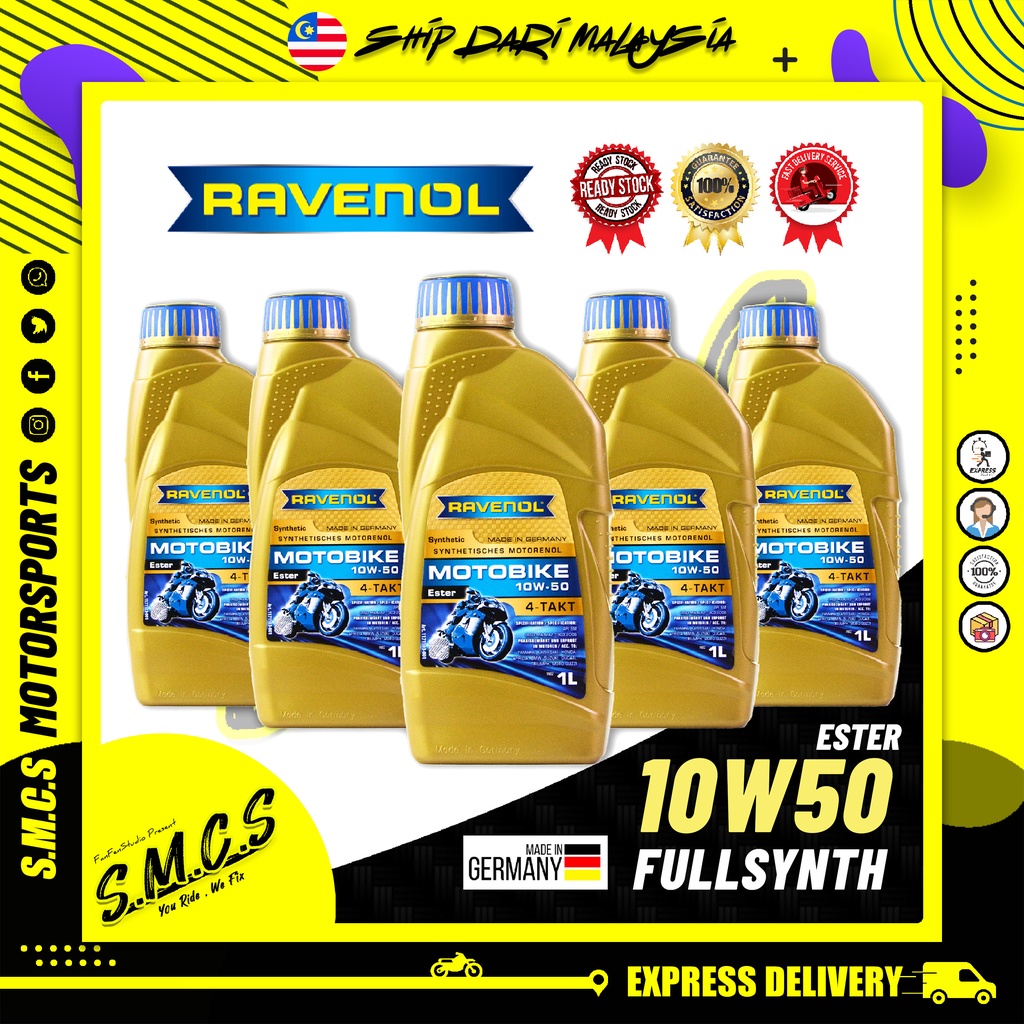 RAVENOL 4T 10W50 MOTOBIKE 4T FULLY SYNTHETIC ESTER 1L MINYAK HITAM /机油 ...