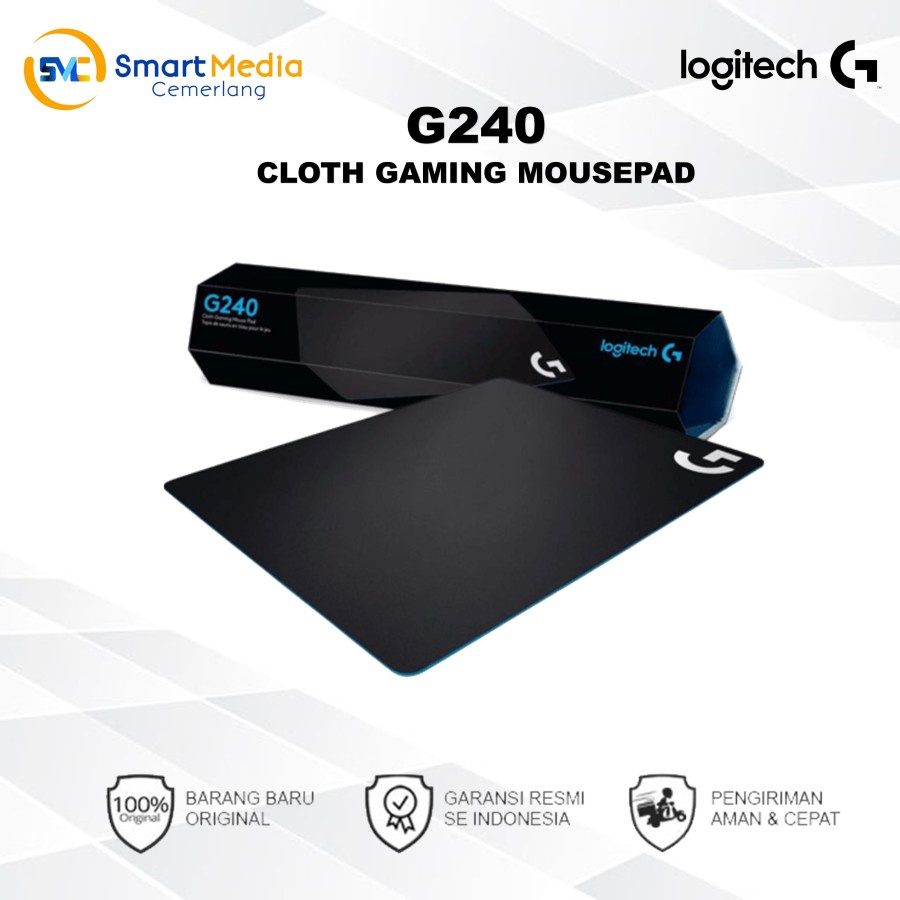 Logitech G240 Cloth Gaming Mouse Pad with Rubber Base (28 cm x 34 cm ...