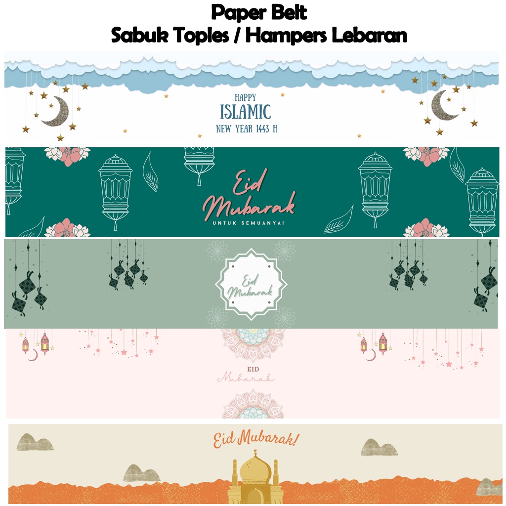 50pcs Paper BELT Idul Fitri Lebaran / Idul Fitri JAR BELT / Long Label ...