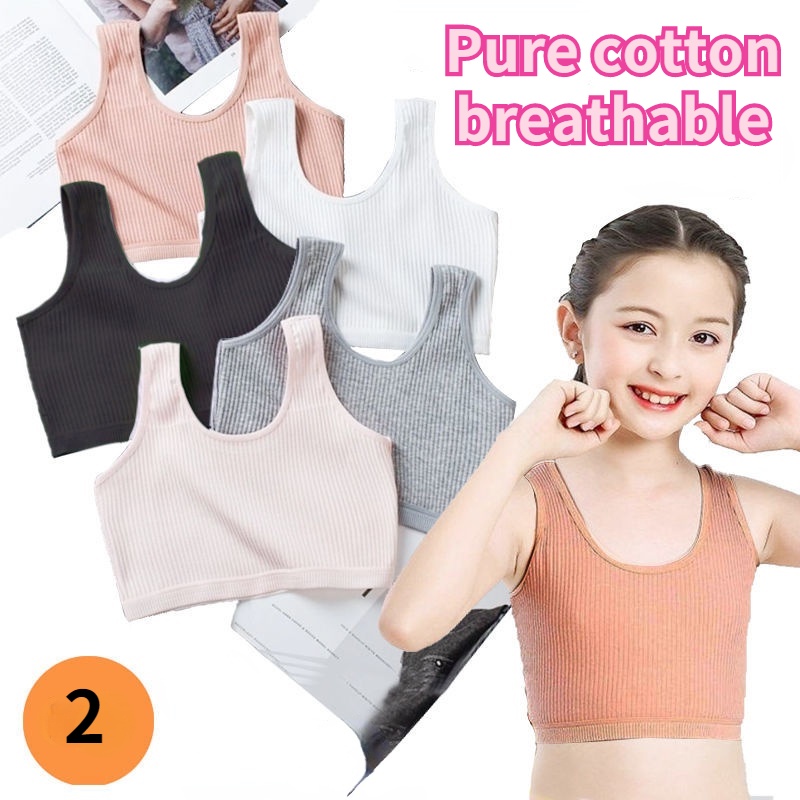 Girls' cotton underwear developmental vest 6-14 years old middle school ...