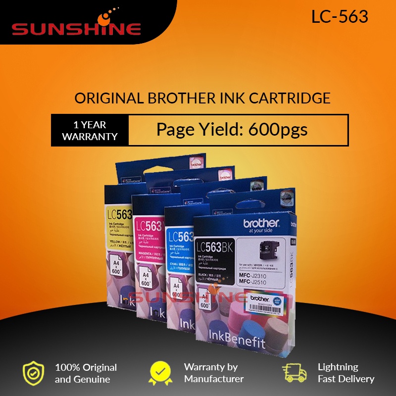 ==ORIGINALK== Brother LC563 LC-563 Black Cyan Magenta Yellow --[READY ...