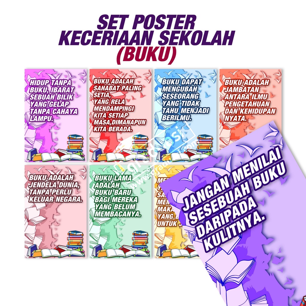 Set keceriaan bilik PSS , Nilam, SPBT BOSS, Mutiara Kata BUKU, hiasan ...