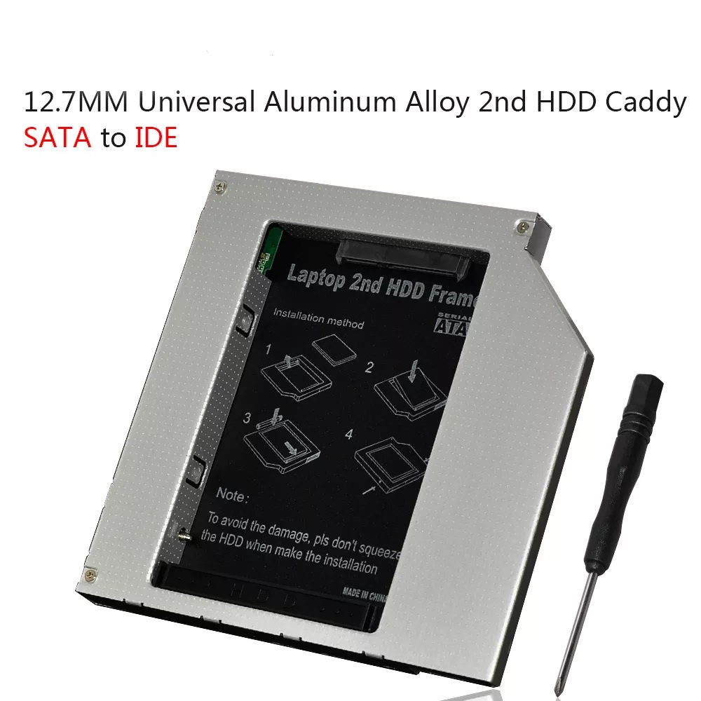 LY Aluminum 2nd HDD SSD caddy 12.7mm IDE To Sata Case For 2.5" Hard ...