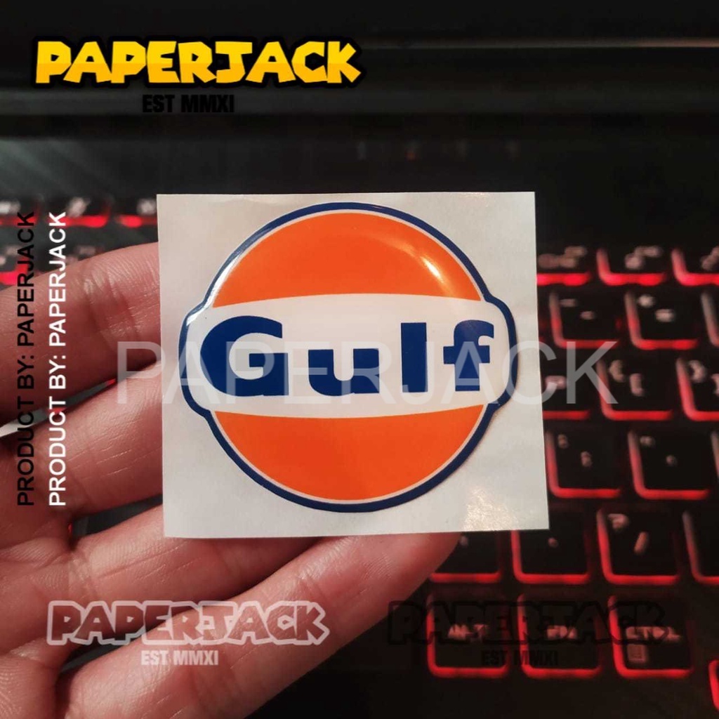 Emblem embossed GULF STICKER FLEXIBLE 3D embossed STICKER RESIN STICKER ...
