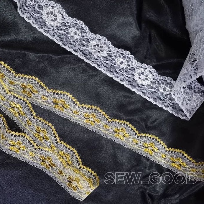 10 meter Lace Mettalic Lis Baju Renda Simple Renda Langsir Hiasan Baju ...