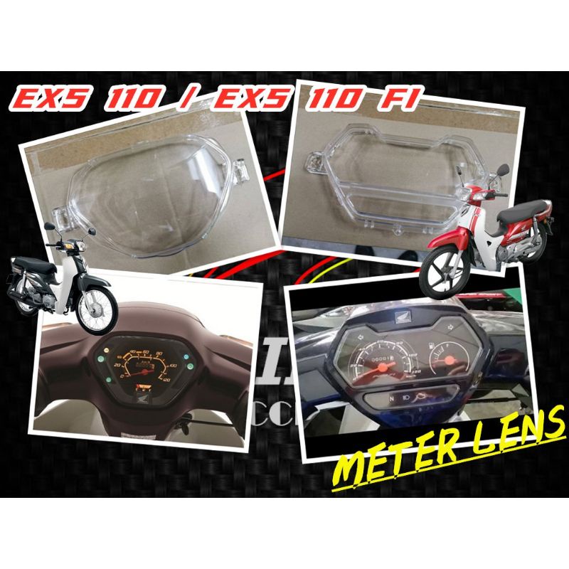 HONDA EX5 DREAM110 DREAM 110 FI HANDLE SPEEDOMETER RPM METER LENS COVER CLEAR CERMIN METER ...