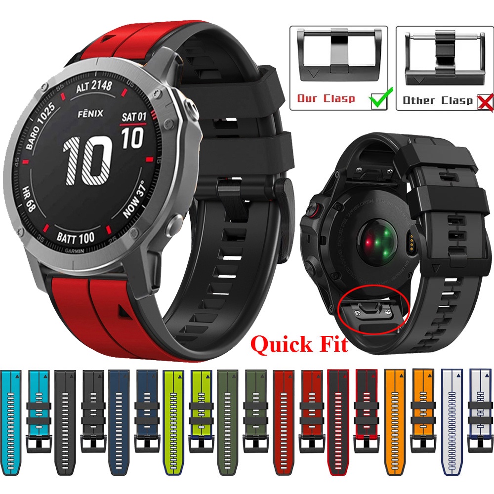 22mm 26mm High Quality Double Color Silicone Watchband Quick Fit Strap ...