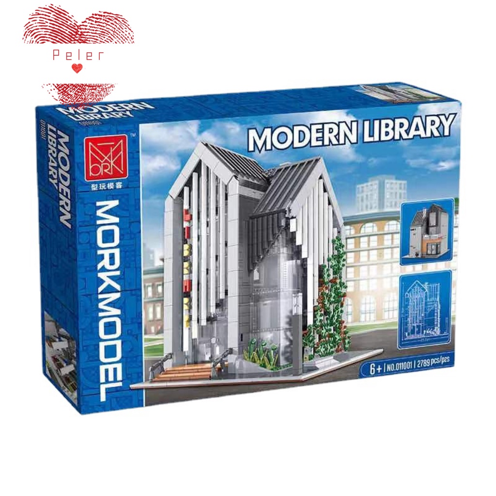MORK 011001 The Library Building Block with Light Street View 2789 Pcs ...