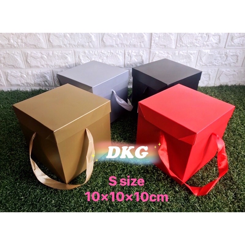[Ready Stock]Mini bouquet box diy square gift box 10x10X10CM(S size ...