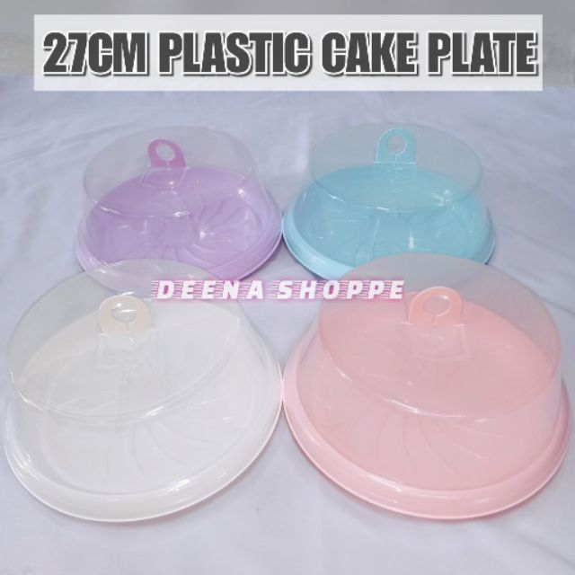 HOT SALE! 27CM PLASTIC CAKE PLATE WITH COVER / MELAMINE CAKE PLATE WITH ...
