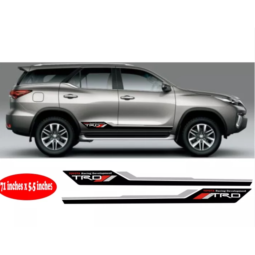 TOYOTA FORTUNER BODY DECAL STICKER / MACHINE CU VINYL STICKER (LEFT and ...