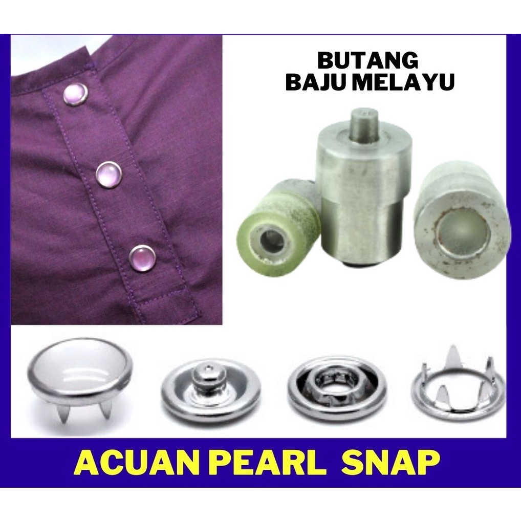 Acuan Pearl Snap Mould / 100pcs Butang Baju Melayu Butang Katup ...
