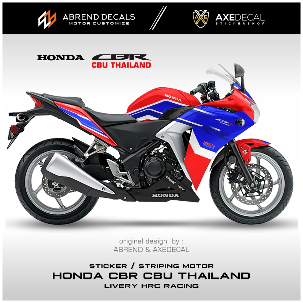 Striping HONDA CBR CBU THAILAND LIVERY HRC RACING TRI COLOR / CBR CBU ...