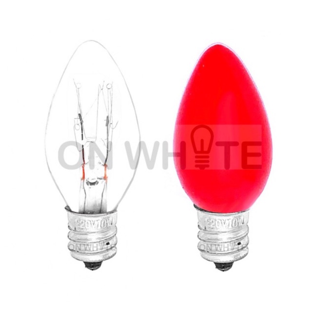 CHILI🌶 Candle Bulb E12 🕯 240V ( RED / CLEAR ) Filament Incandescent ...