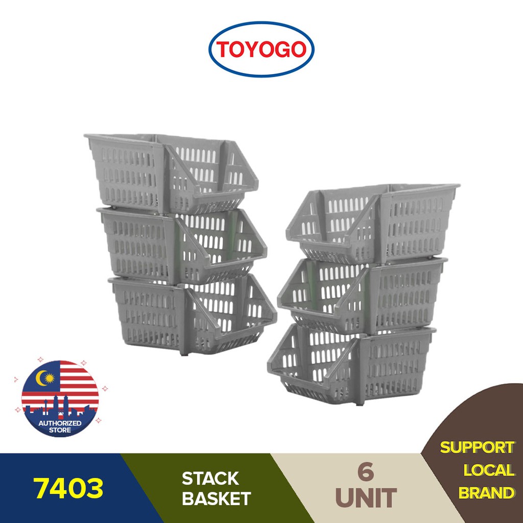 TOYOGO Multi Purpose Stackable Basket 7403 [6 units/24 units] | Shopee ...