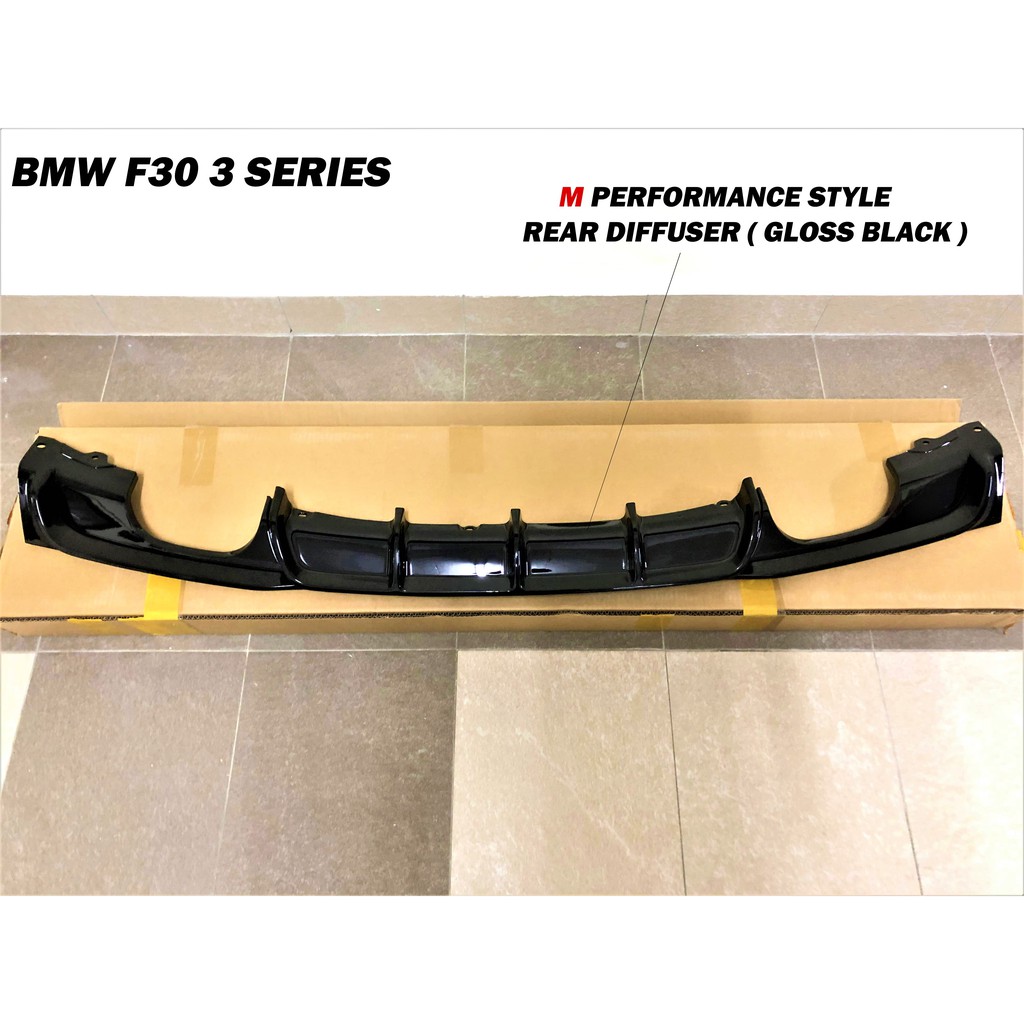 BMW F30 3 SERIES - M/P Gloss Black Rear Diffuser Quad Exhaust | Shopee ...