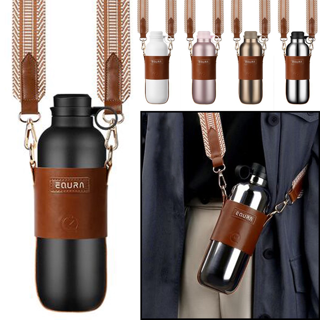Equra 450ml/650ml 316SS Stainless Steel Vacuum Flask Thermos Water Bottle With Strap | Shopee ...