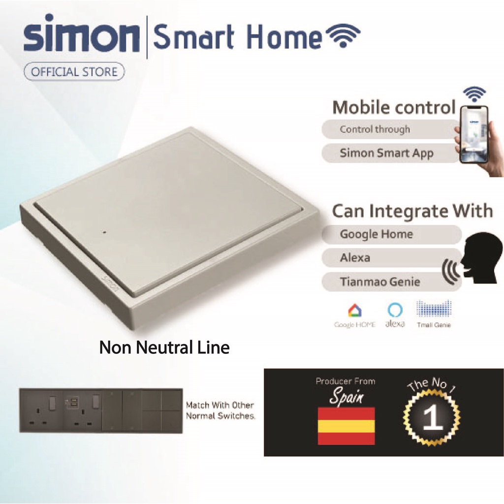 (No Need Neutral Wire) SIMON i7 Smart (Matt White)- Smart Switches ...
