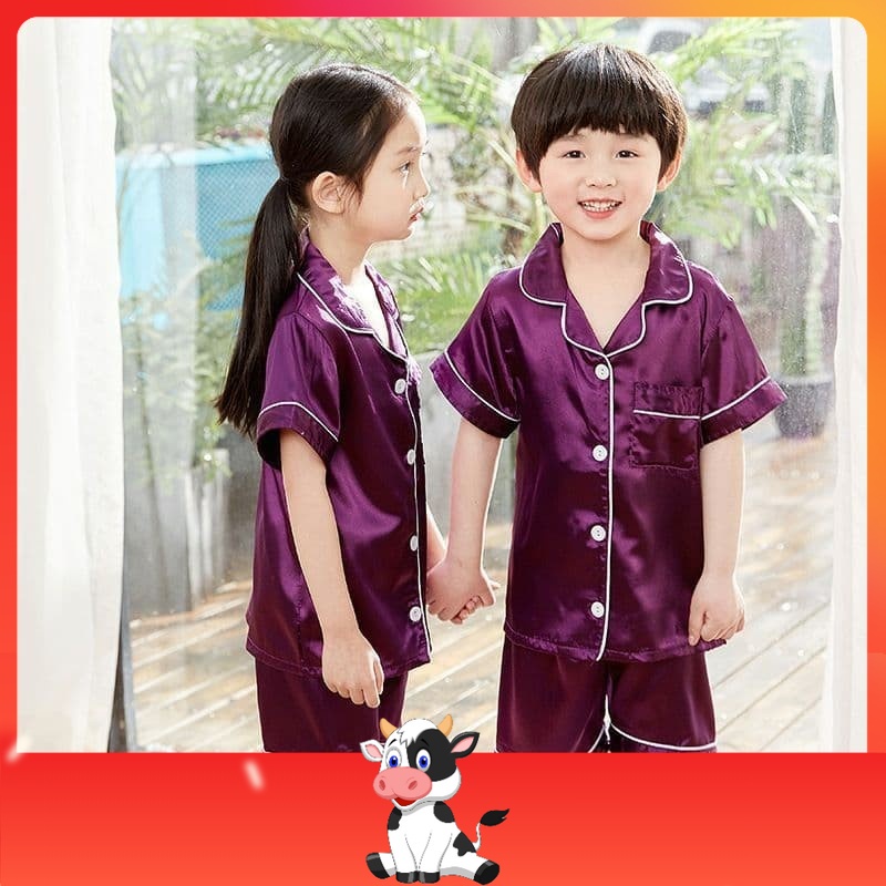 Ready Stock 2Pcs /Set of Unisex Boy&Girl Satin Premium quality clothes ...