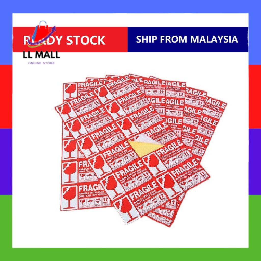 ！100pcs / 1000pcs ！Fragile Sticker Fragile Label Warning Label Mudah ...