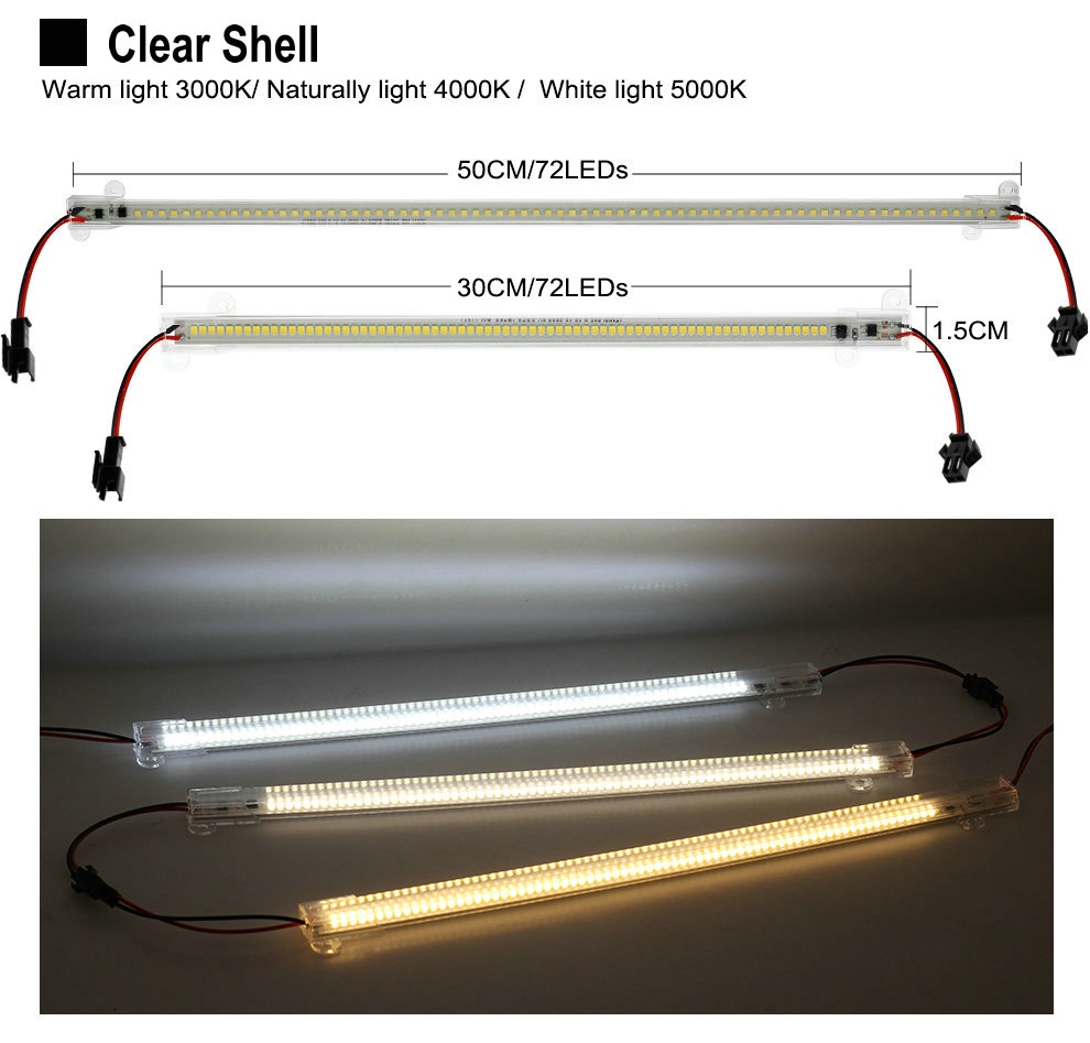 5PCs LED Tube Light 220V High Brightness 2835 30cm 50cm 72LEDs LED Bar ...