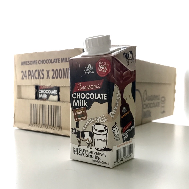 Farm Fresh UHT Premium Chocolate Milk 200ml x 24 (Ready Stock) | Shopee ...