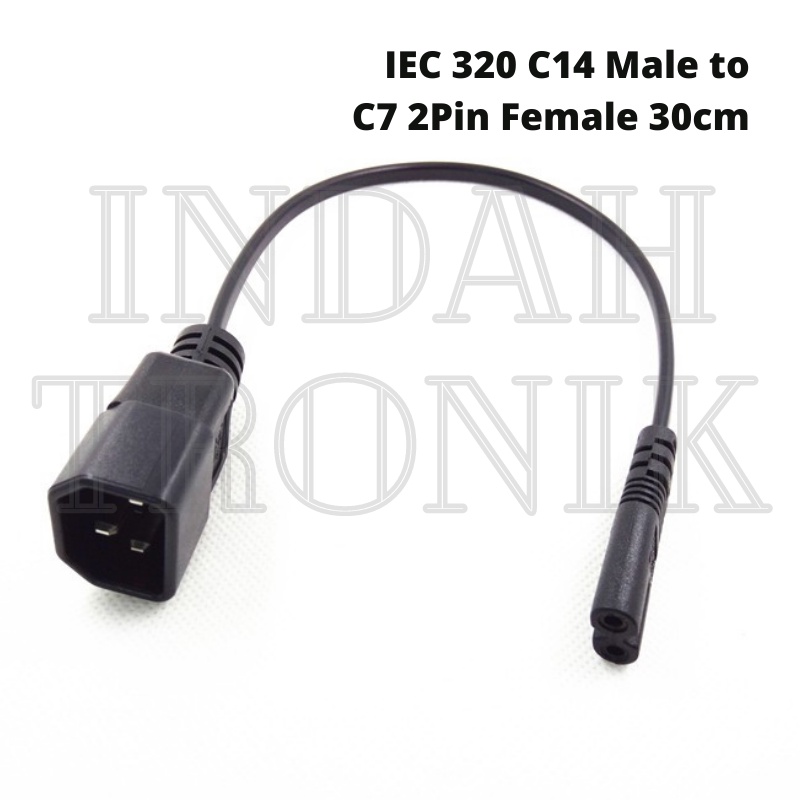IEC 320 Male C14 to C7 Female 2 Pin Plug Extension Power Cable [C14 to ...