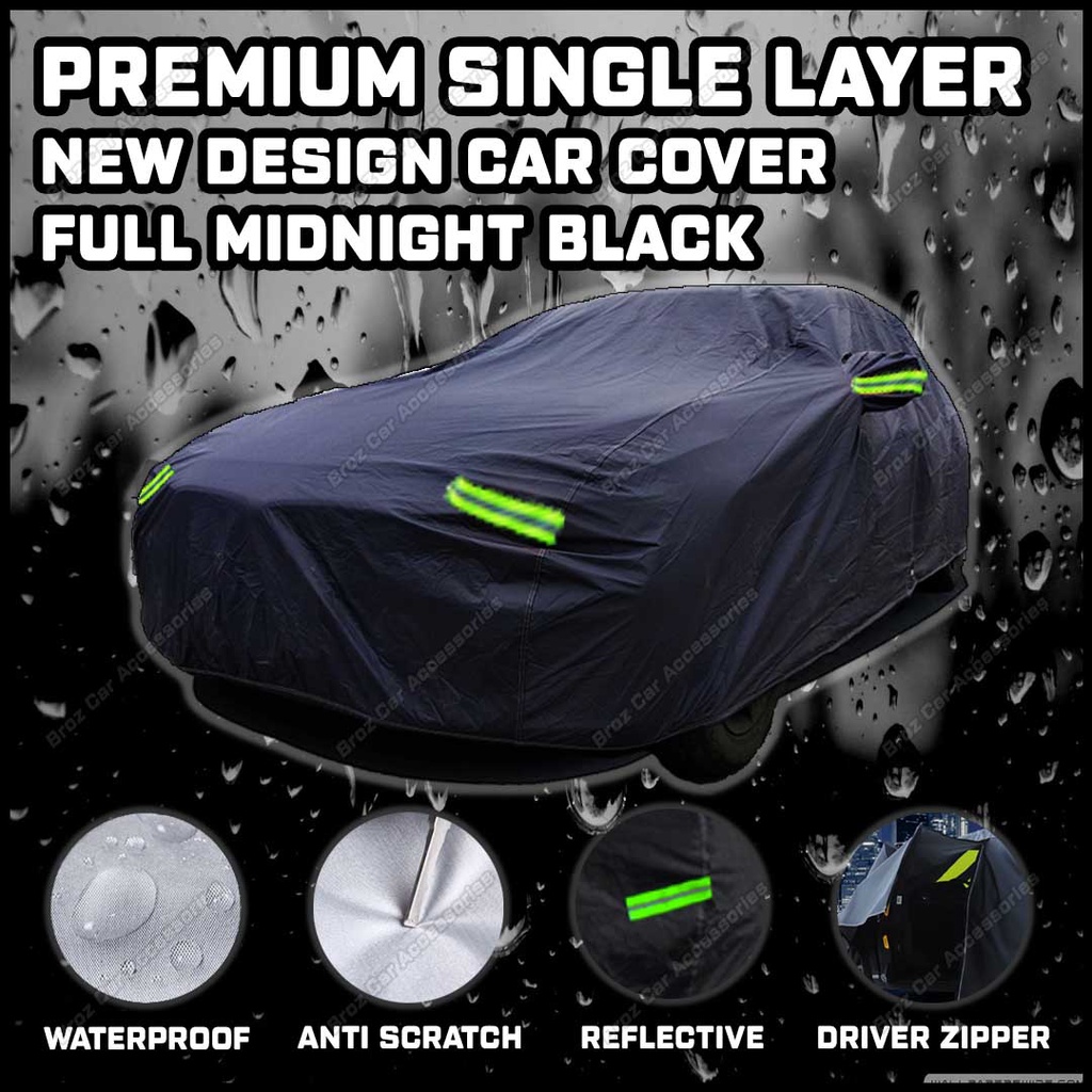 New Design Car Cover Back Penutup Kereta Selimut Red Lining Driver Zip ...