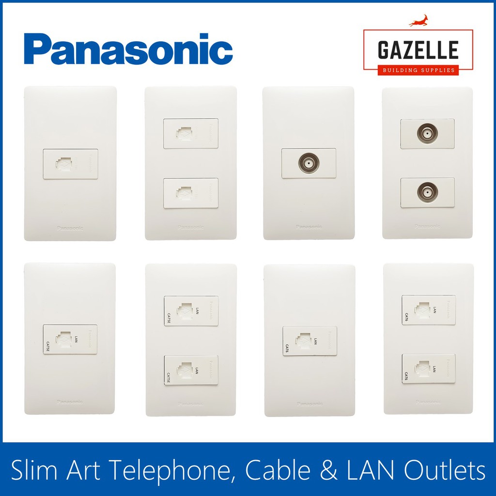 Panasonic Slim Art Telephone, Cable, CAT5E, and CAT6 Outlets | Shopee Malaysia