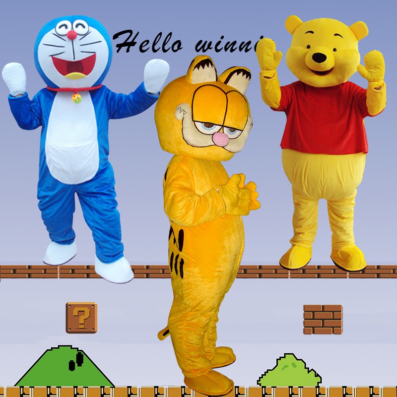 2023 Garfield Doraemon Winnie the Pooh Tigger Mascot Cosplay Costume ...