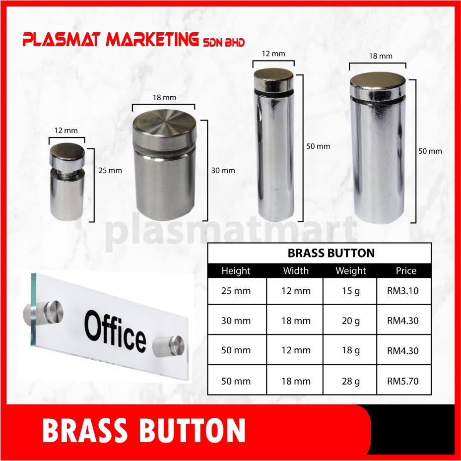 BRASS BUTTON ADVERTISING ACCESSORIES SCREW (Skru dinding) | Shopee Malaysia