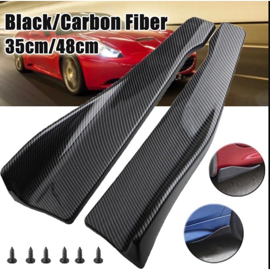 Car Universal Black Grossy Side Skirt Diffuser Body Kit Lip 45cm 75cm ...