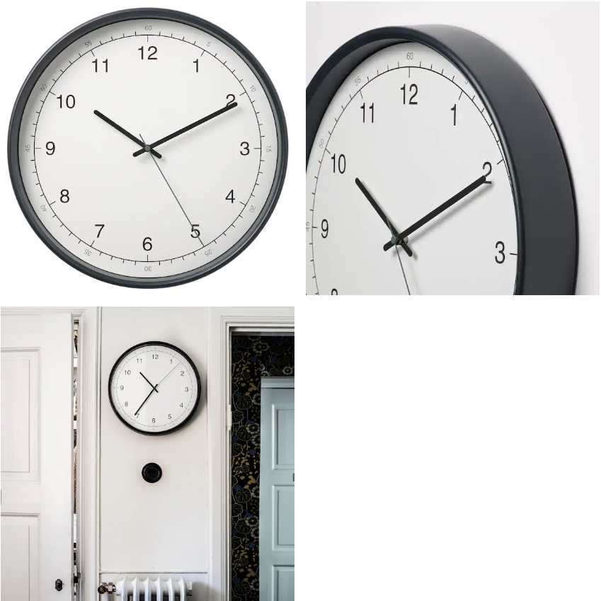 TAGGAD Wall clock, white/grey38 cm | Shopee Malaysia