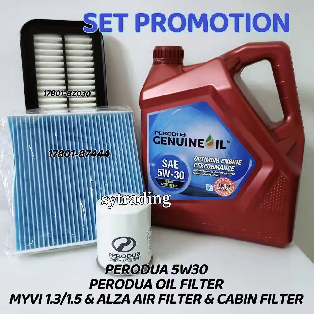New Packing Perodua 5W-30 Semi Synthetic Engine Oil 5W30 4L+Oil Filter ...