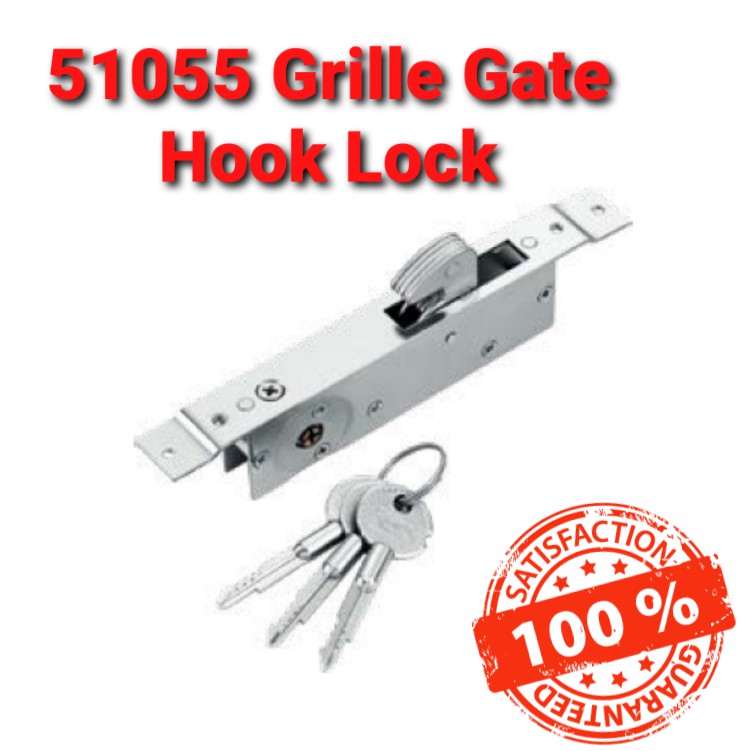 51055 Aluminium Grille Gate Hook Lock with Cross Key | Shopee Malaysia